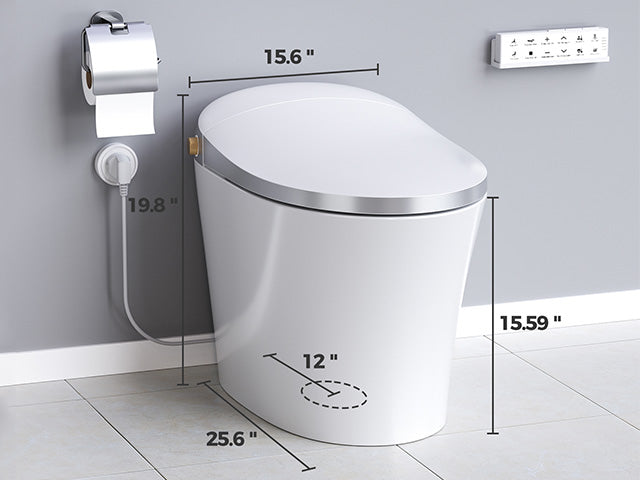 Larger Bidets AS 8000 WH: Smart Wall Hung Bidet Shower Toilet