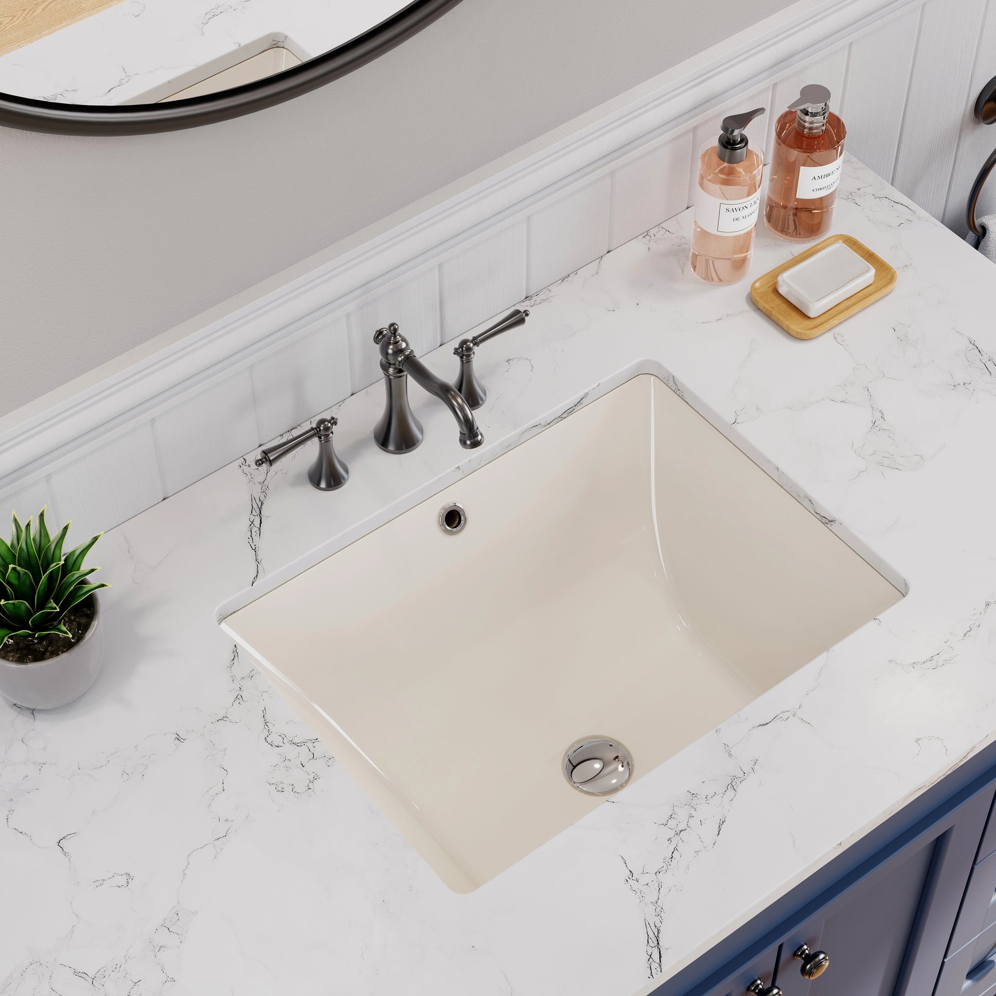 Bisque Under-Counter Bathroom Sink | Stylish & Easy to Install
