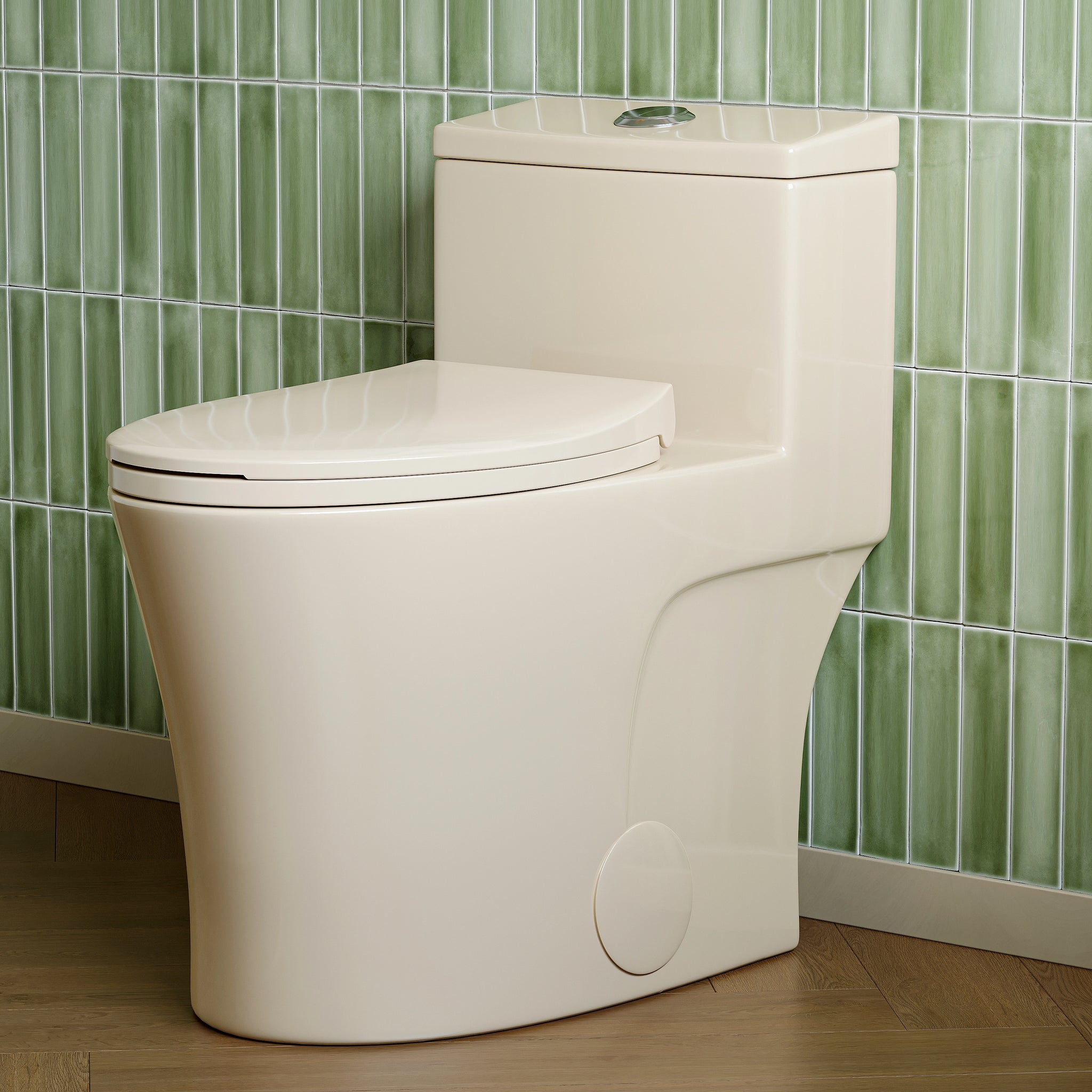 HOROW T0338WBC Biscuit ADA Toilet with Soft-Close Seat – 12" Rough-In
